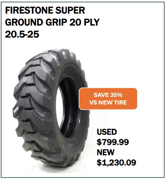 20.5-25 FIRESTONE SUPER GROUND GRIP 20PLY #5009 – Tire Repair Center